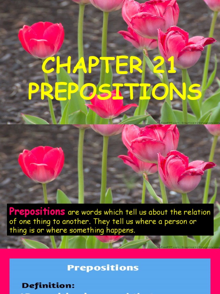 Chapter 21 Prepositions | PDF