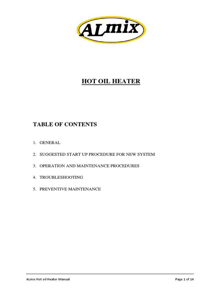 Hot Oil Heater Manual R1 | PDF | Valve | Pump