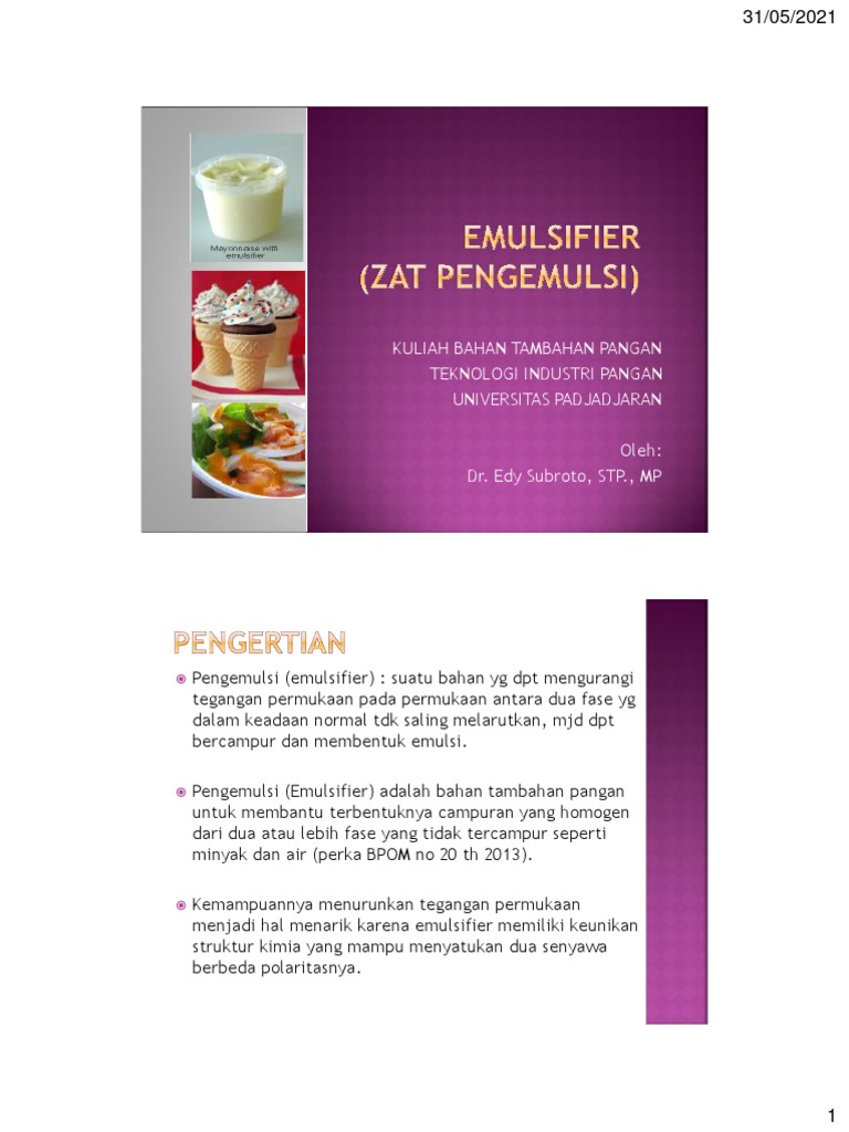 EMULSIFIER | PDF | Kesehatan Holistik | Teknologi & Rekayasa