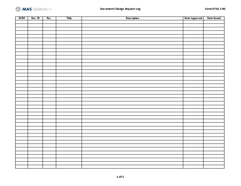 Form 0750.3 r0 DCR Log | PDF