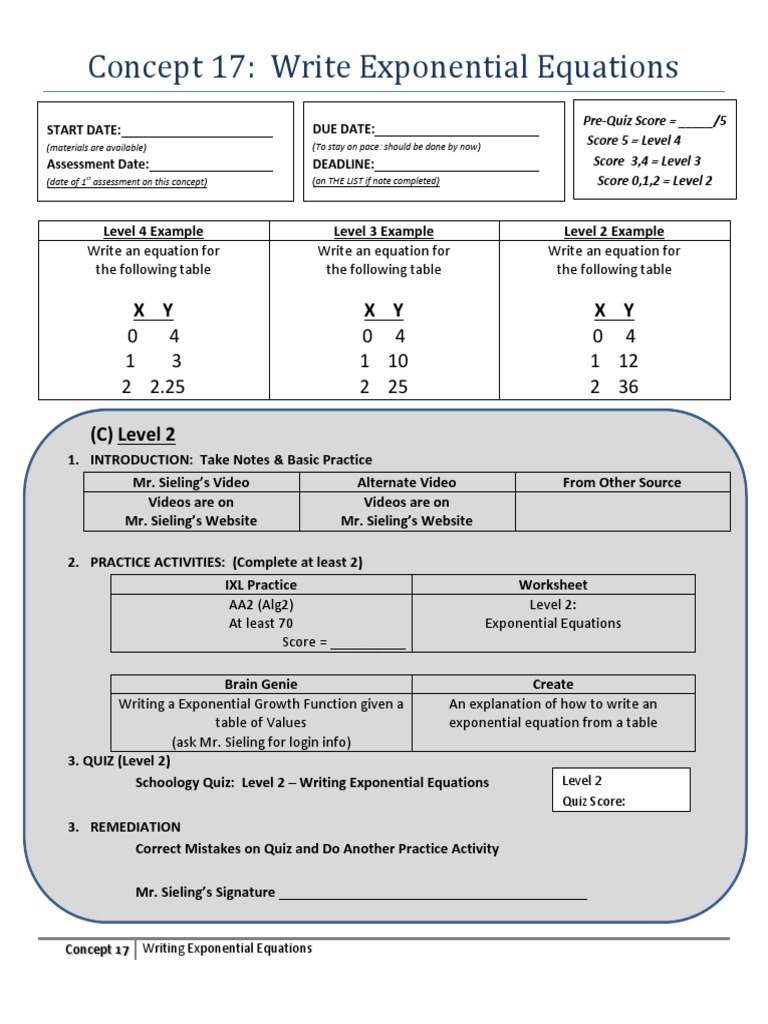 Writing Exponential Equations | PDF | Exponential Function | Mathematics