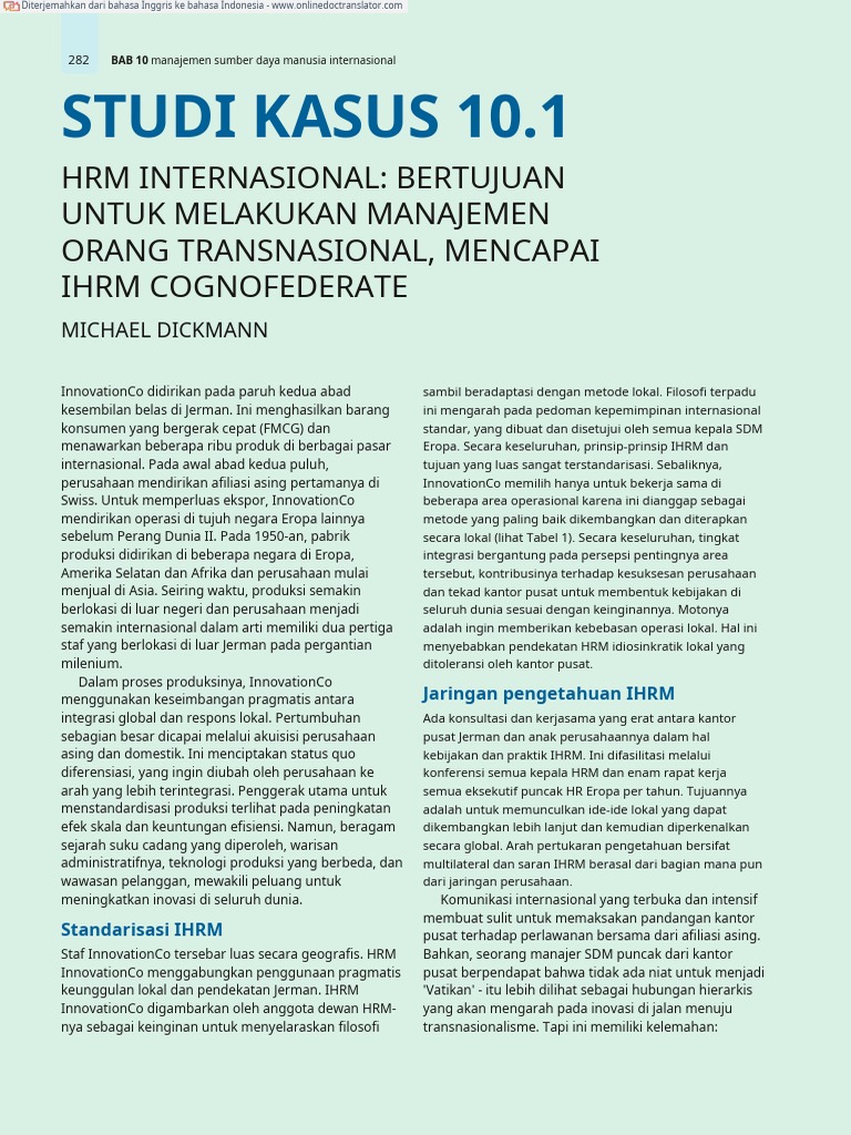 Case Study International HRM - En.id | PDF