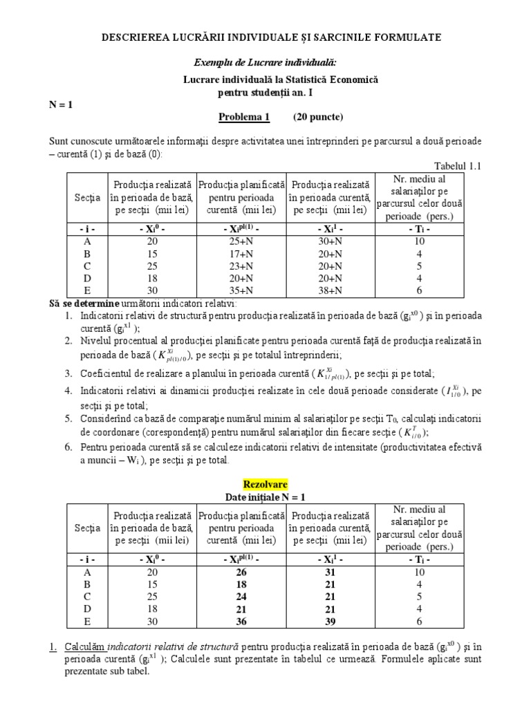 Rezovare Proiect Individual Statistica | PDF