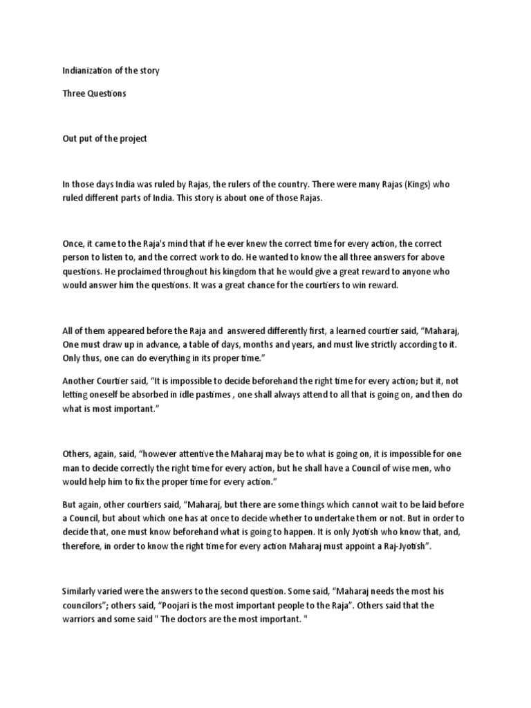 Indianization of Three Qurstions | PDF | Religion & Spirituality