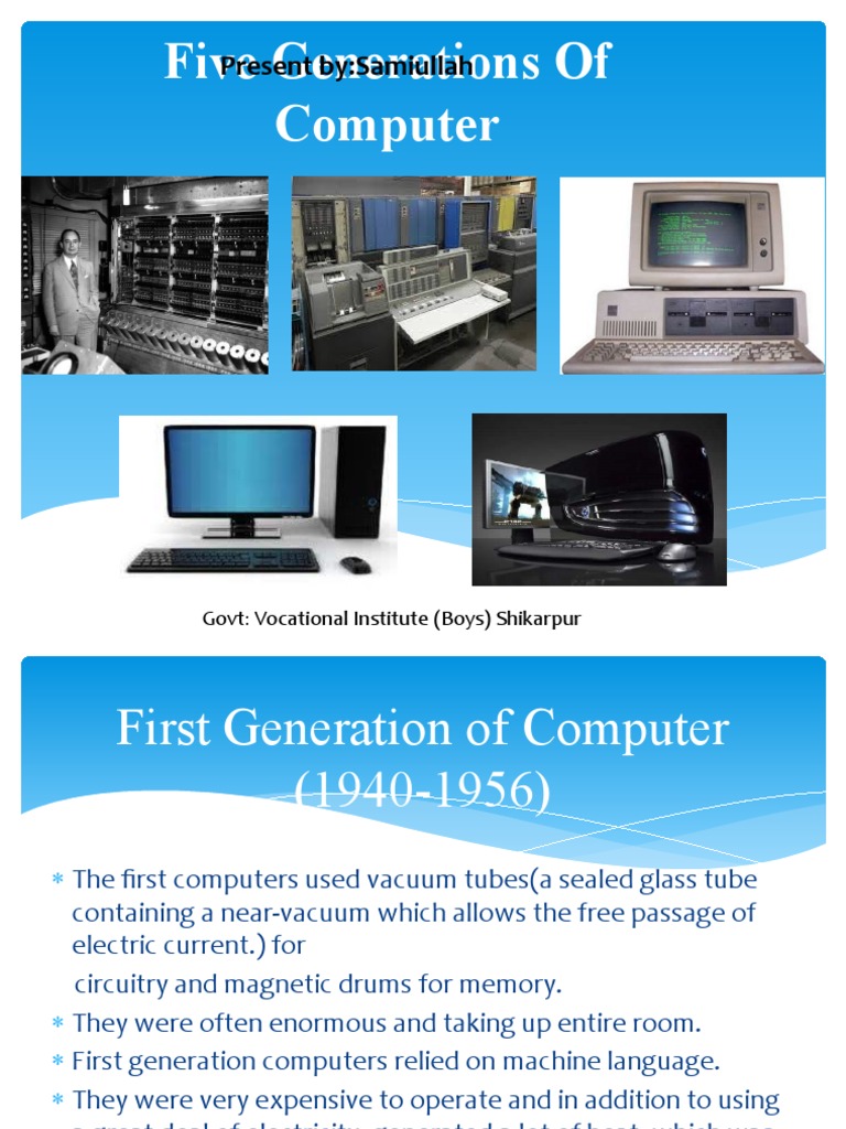 Five Generations of Computer | PDF | Integrated Circuit | Microprocessor