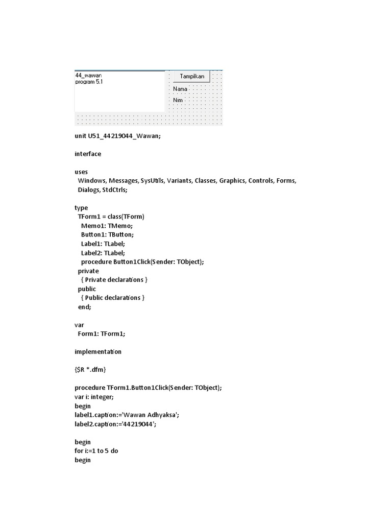 UAS Pemrograman-1 | PDF | Interface (Computing) | Object (Computer Science)