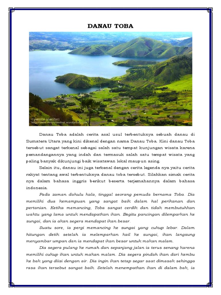 Cerita Danau Toba Versi Bahasa Inggris Pdf
