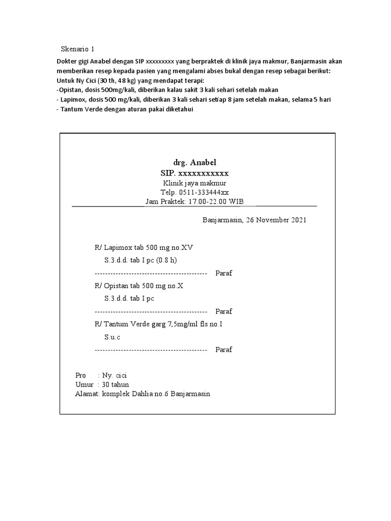 Resep Obat Sakit Gigi dan Infeksi Anak | PDF