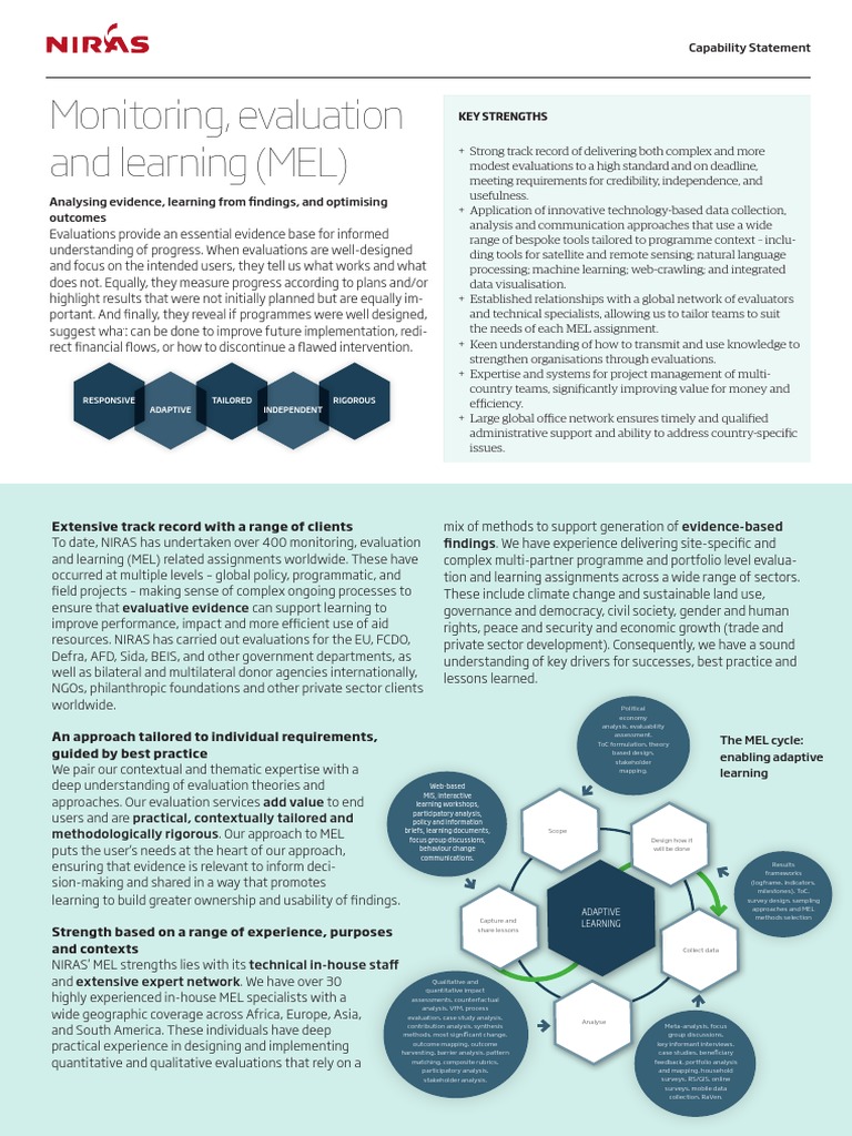 Monitoring, Evaluation and Learning (MEL) : Capability Statement | PDF ...