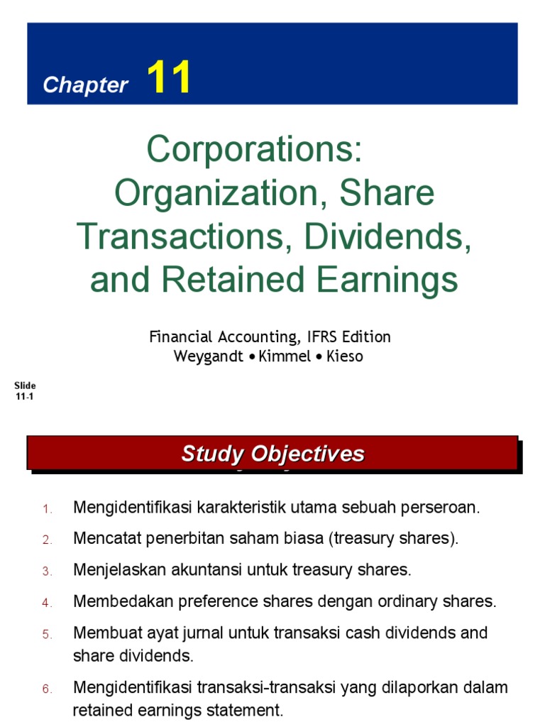 Corporations: Organization, Share Transactions, Dividends, and Retained ...
