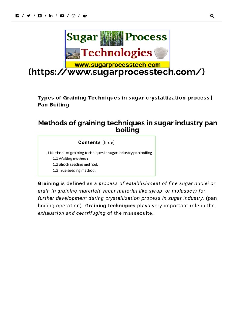 Types of Graining Techniques in Sugar Crystallization Process Pan ...