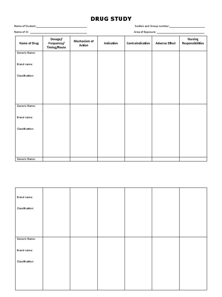 Drug Study Format | PDF