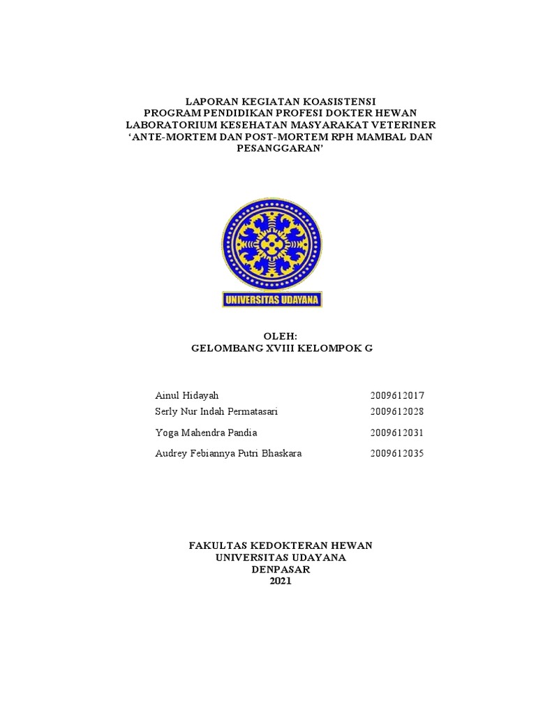 Ante-Post Mortem Sapi Dan Babi | PDF | Sains & Matematika