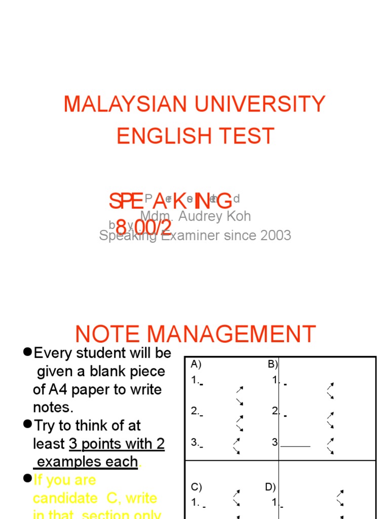 Muet Notes For Speaking Test | PDF | Cognition | Communication