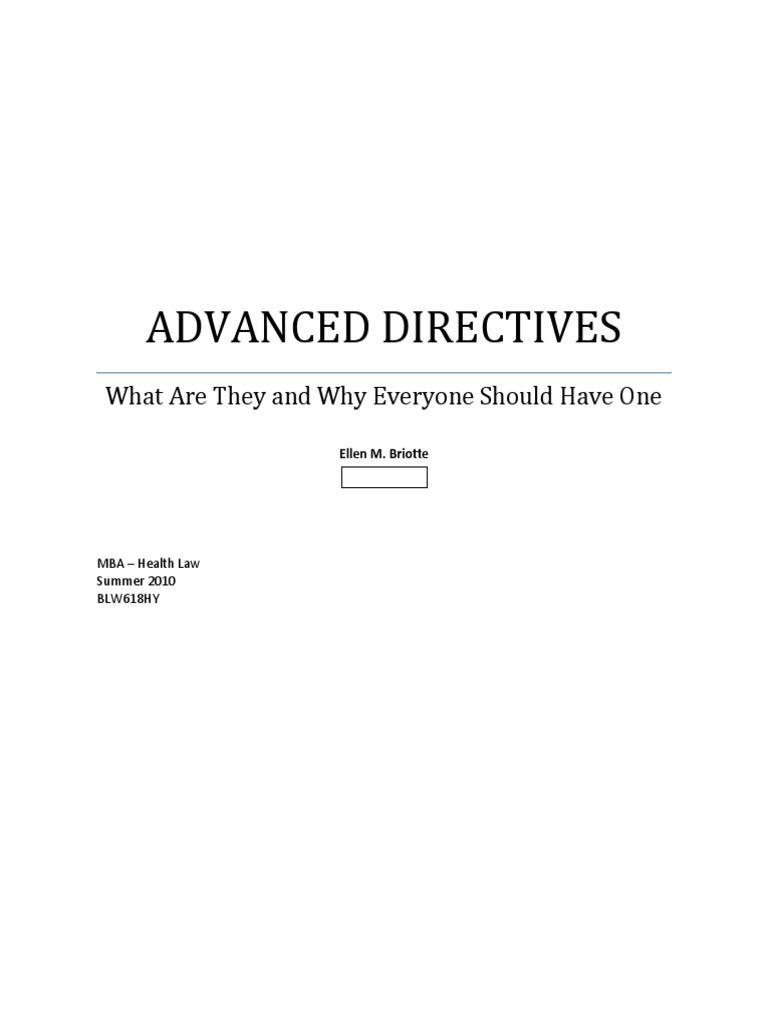 Advanced Directives: What Are They and Why Everyone Should Have One ...