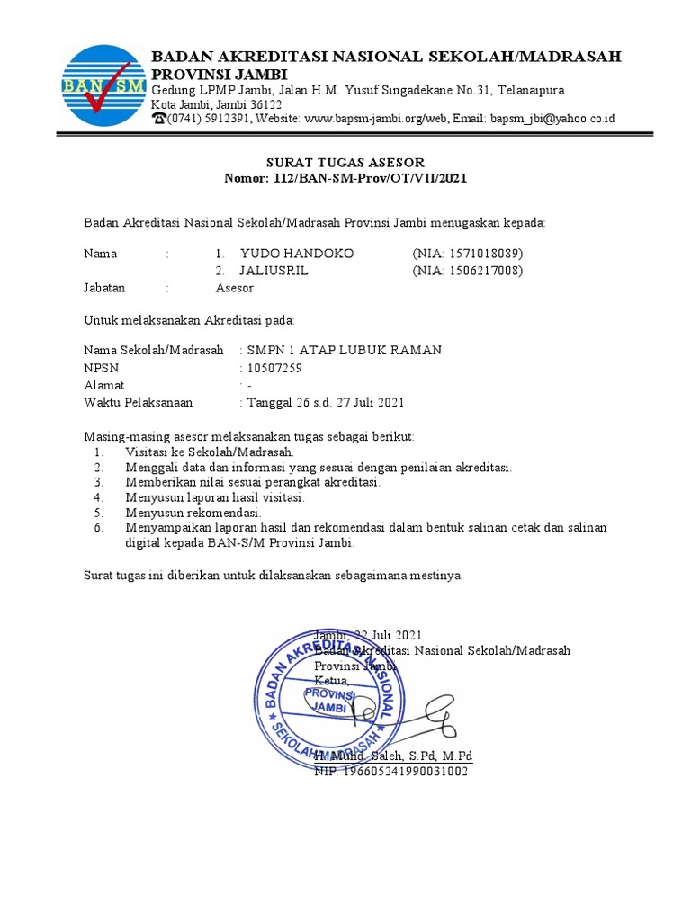 St. Visitasi Tahap 1 Luring (Yudo Handoko & Jaliusril) | PDF | Karier ...