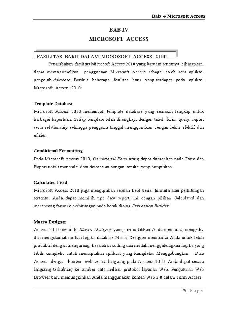 MS Access 2010 Fitur Baru | PDF
