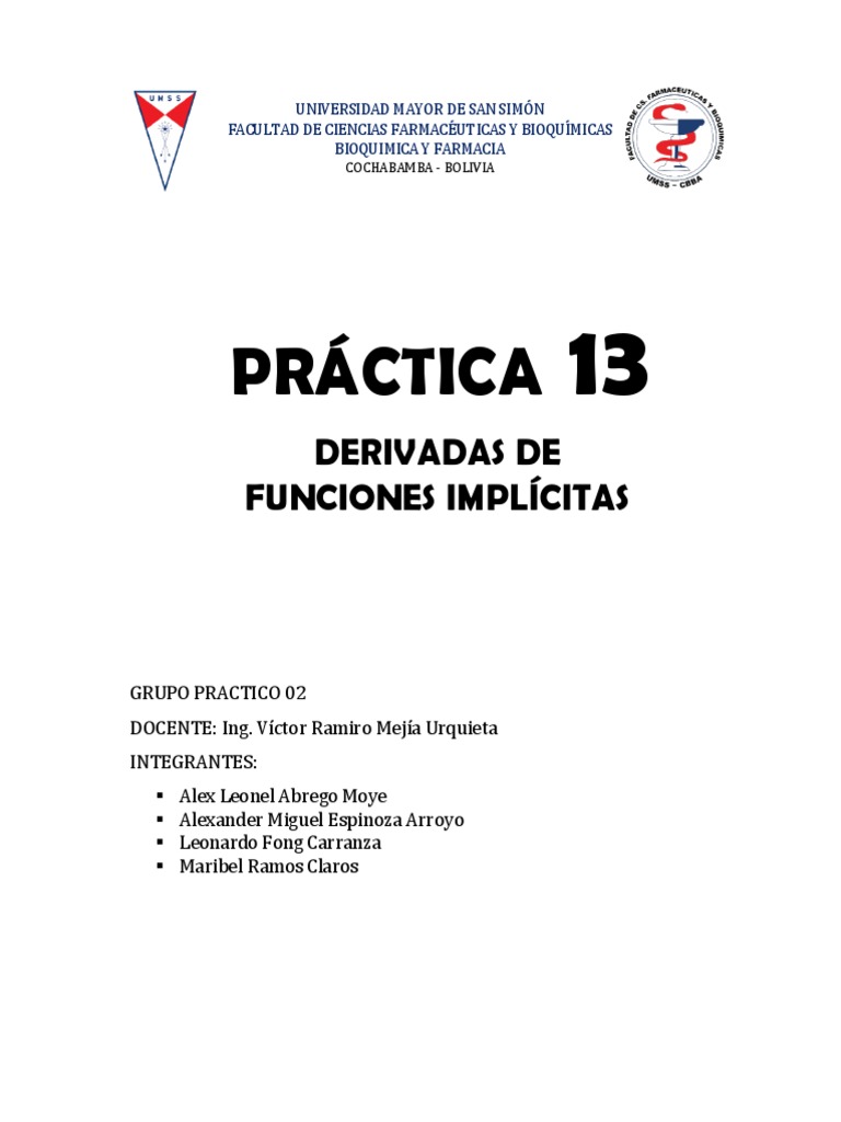 Practica 13 Der. Funciones Implicitas | PDF