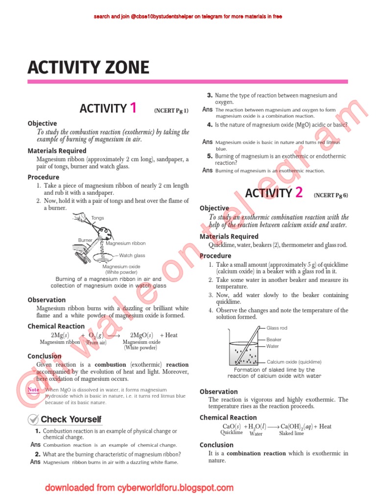 Exothermic Reactions and Decomposition Experiments | PDF | Chlorine ...
