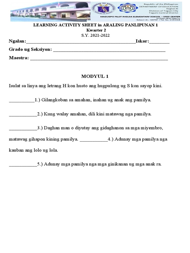 Q2 - Ap Learning Activity Sheet | PDF