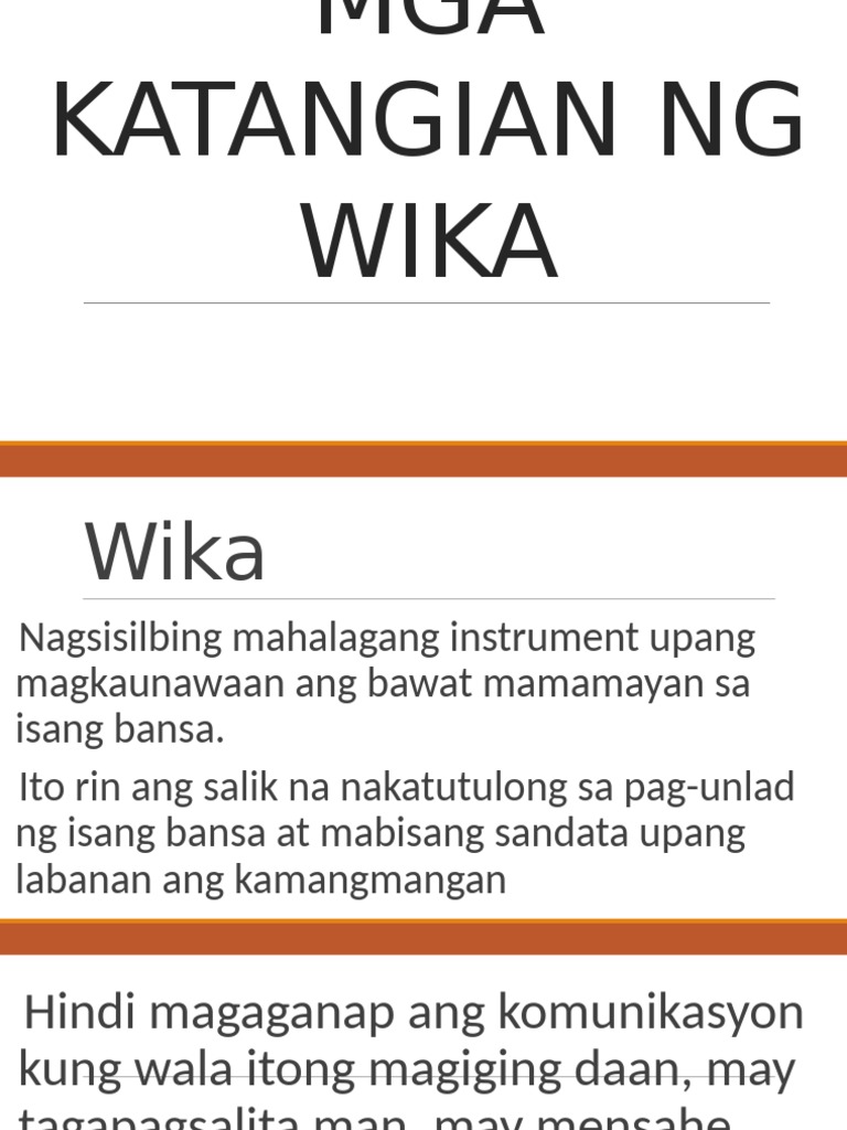 Mga Katangian NG Wika | PDF