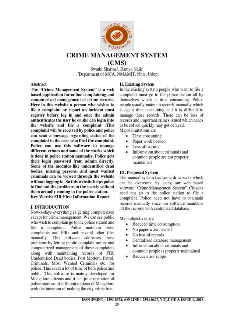 Crime Management System | Download Free PDF | Login | Police
