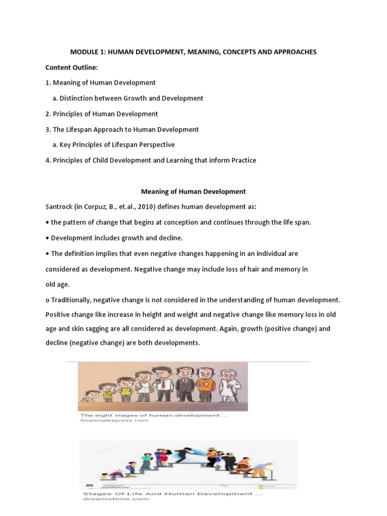 Module 1: Human Development, Meaning, Concepts and Approaches Content ... Module 1: Human Development, Meaning, Concepts and Approaches Content ...