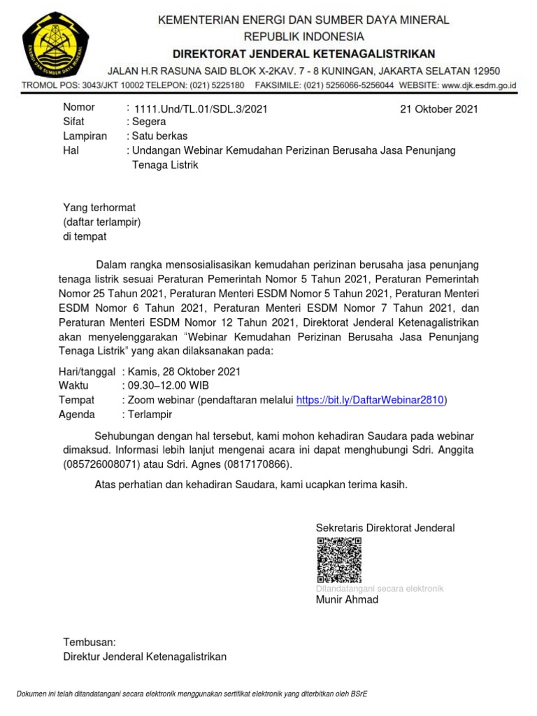 Undangan Peserta Webinar IUJPTL | PDF