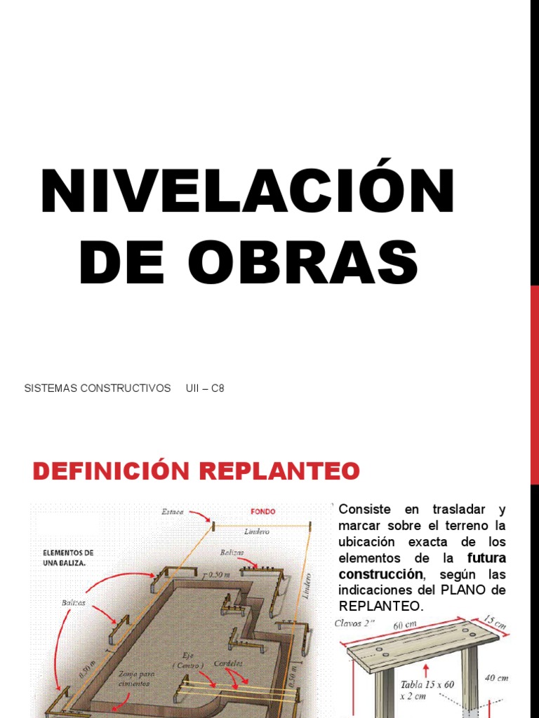 Nivelación Procedimientos Básicos Para Marcar Y Verificar Niveles Pdf