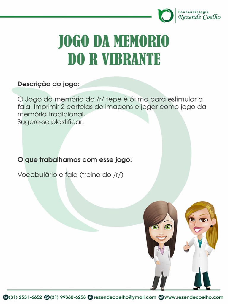 Jogo Da Memória - Fonema R Vibrante | PDF