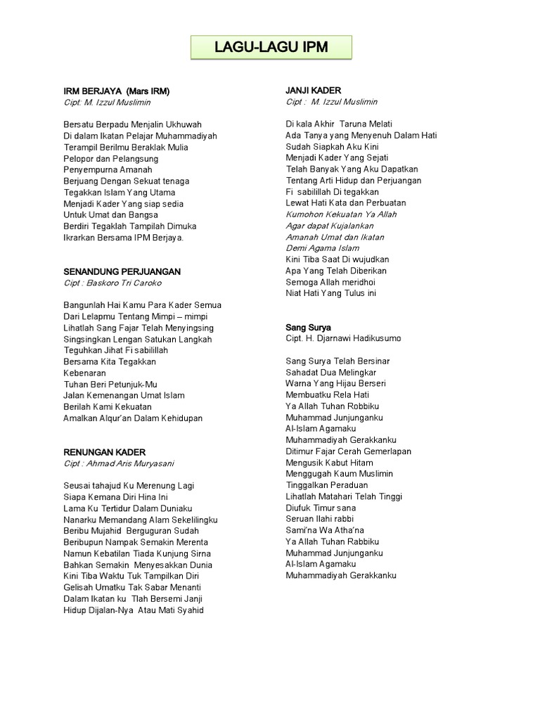 Lagu-Lagu IPM | PDF