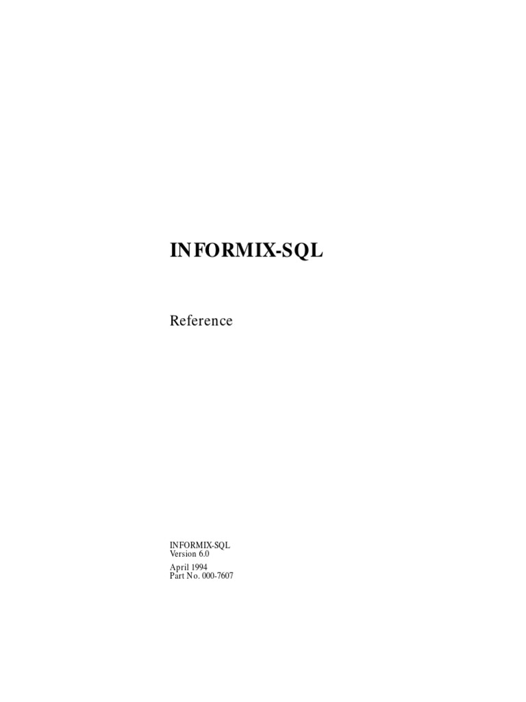 Informix Sql Pdf Databases Command Line Interface 