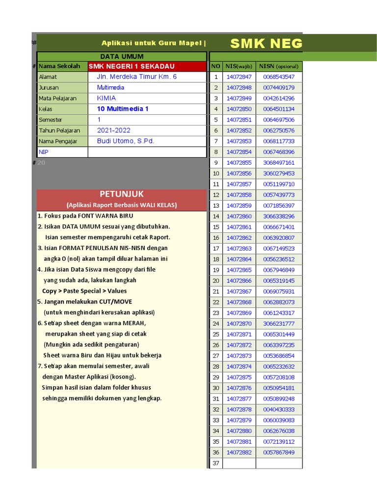 Aplikasi Raport Kelas 10 Multimedia | PDF