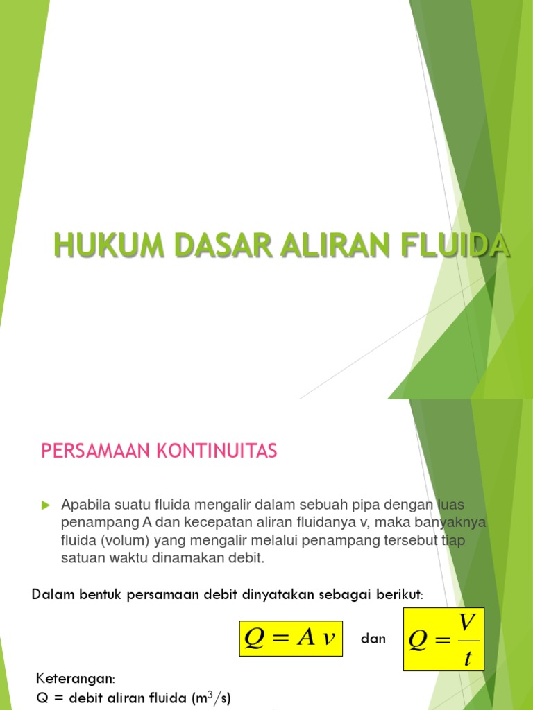 Hukum Dasar Aliran Fluida dan Bernoulli | PDF
