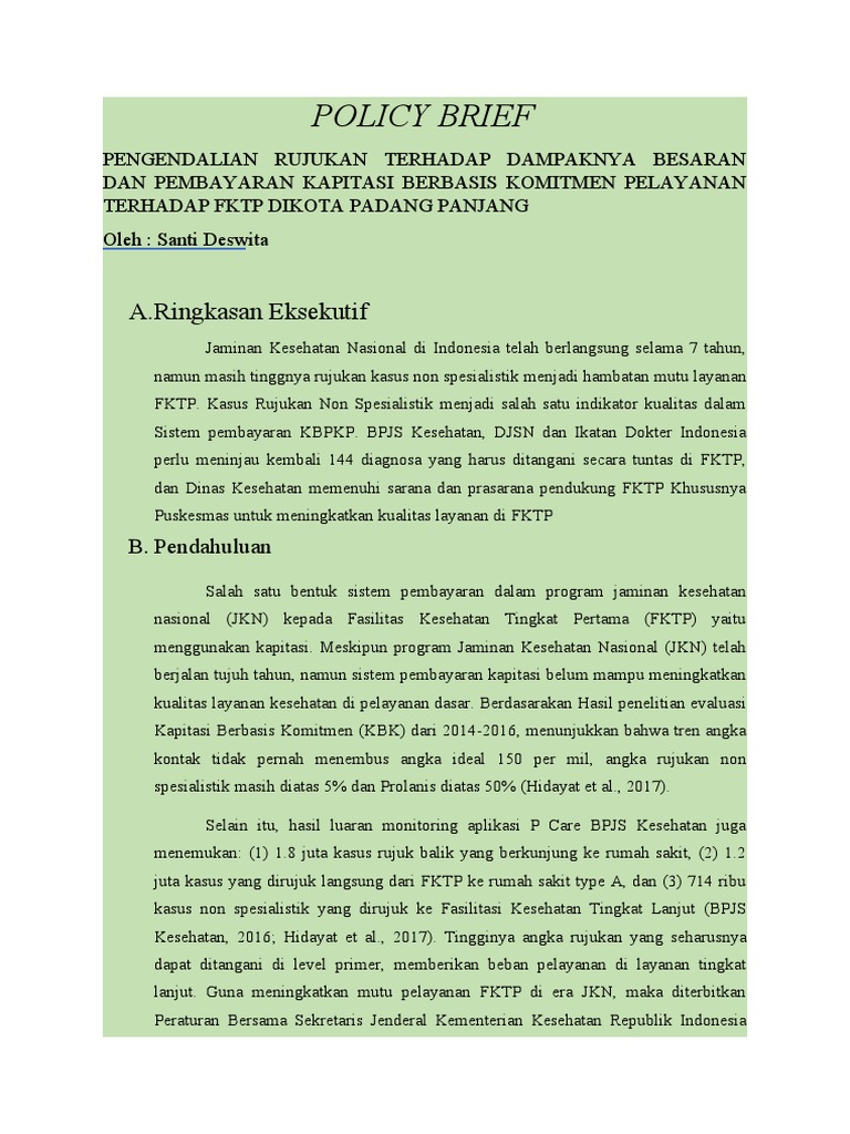 Tugas Policy Brief B Neila | PDF