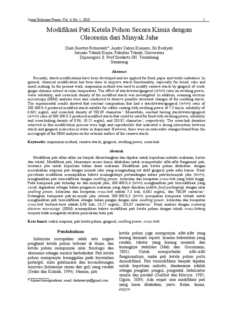 Jurnal Modifikasi Pati - Oktariananda - E1g020085 | PDF | Pati ...