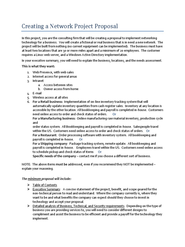 Network Proposal Sample | PDF | Computer Network | Active Directory