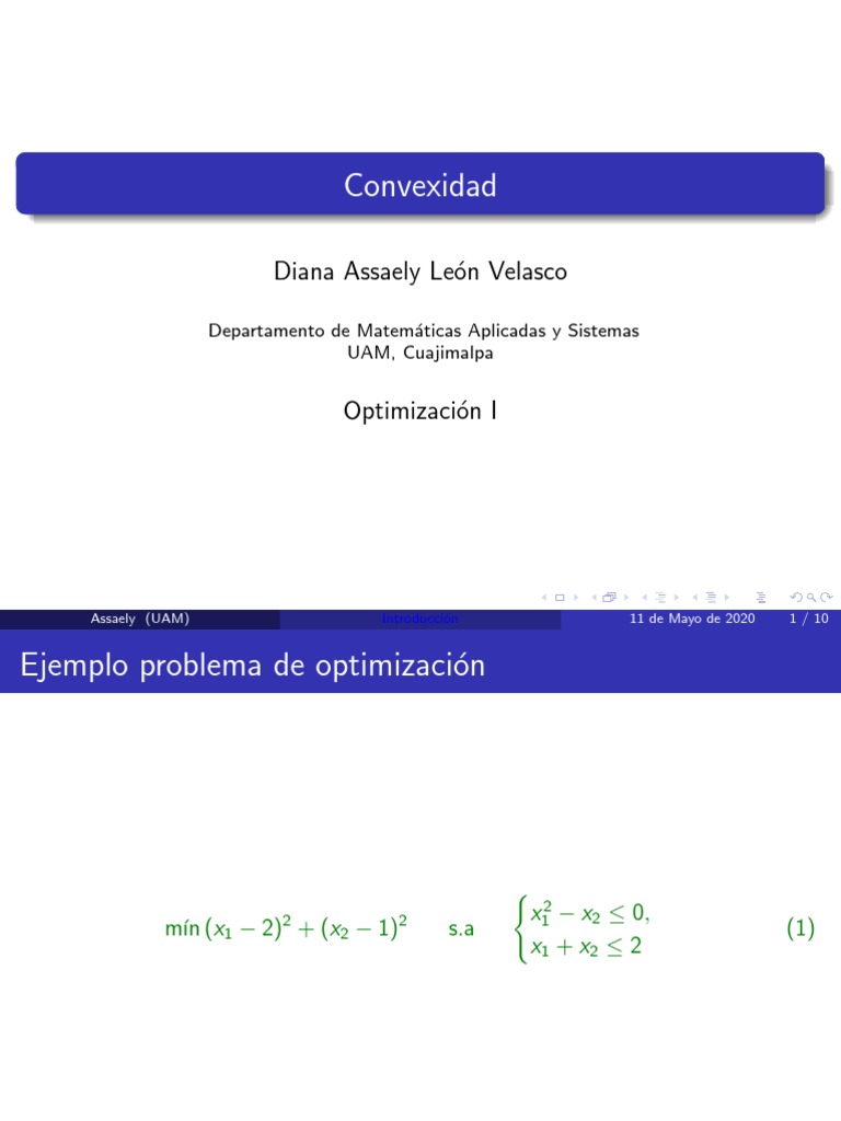 1 Introducción Convexidad | PDF | Optimización Matemática | Conjunto convexo