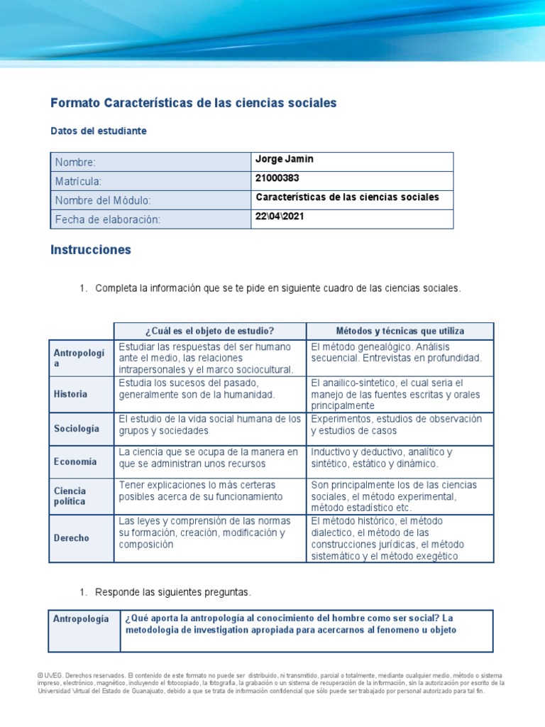 Monzon - Jorge - Caracteristicas de La Cs | PDF | Ciencias Sociales | Sociología