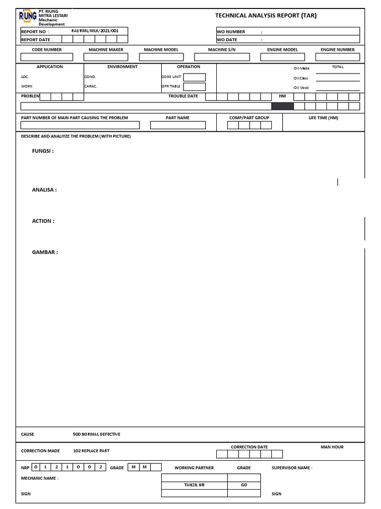 Fungsi:: Technical Analysis Report (Tar) | PDF | Land Vehicles | Vehicles