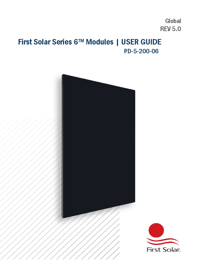 First Solar Series 6™ Modules - USER GUIDE: Global | PDF | Electrical ...