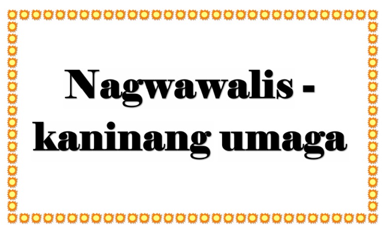 Nagwawalis | PDF