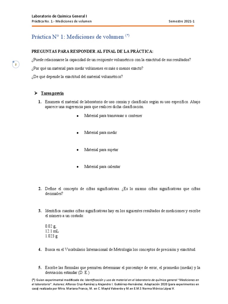 Práctica Mediciones de Volumen | PDF | Exactitud y precisión | Volumen