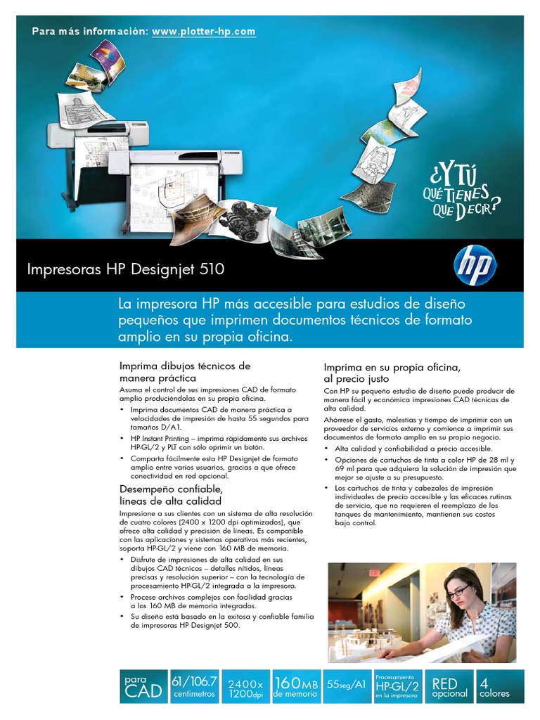 Caracteristicas Plotter HP Designjet 510 | PDF | Impresora (Computación) | Mac OS