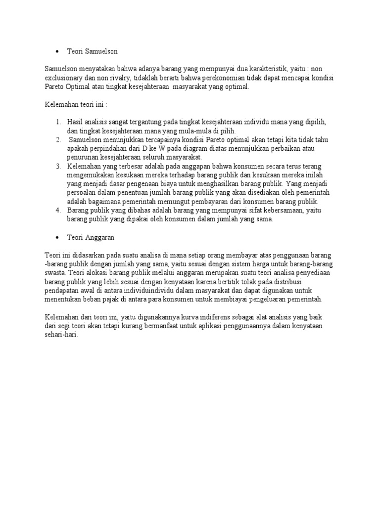 Teori Samuelson Dan Teori Anggaran | PDF