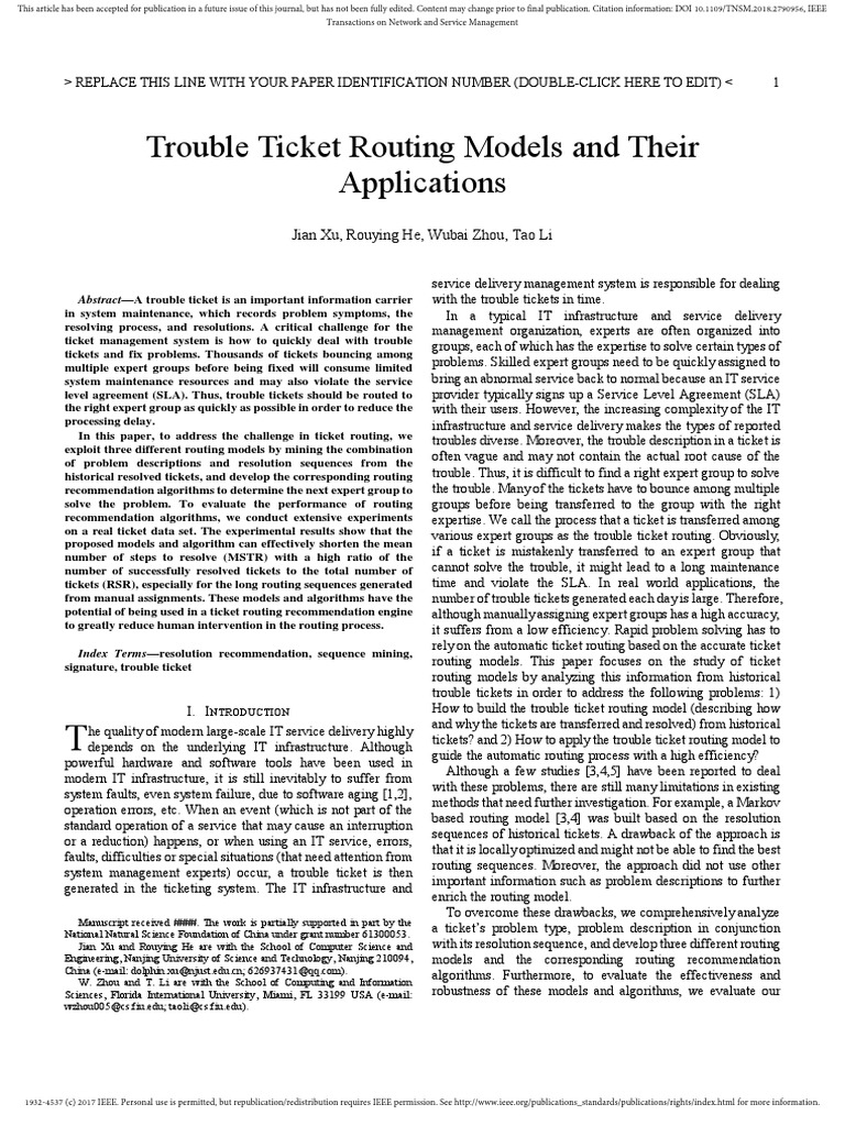 Xu2018 - Trouble Ticket Routing Models and Their Applications ...