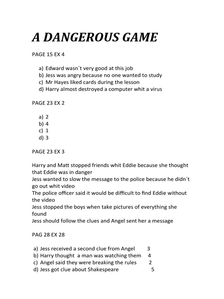 A Dangerous Game | PDF