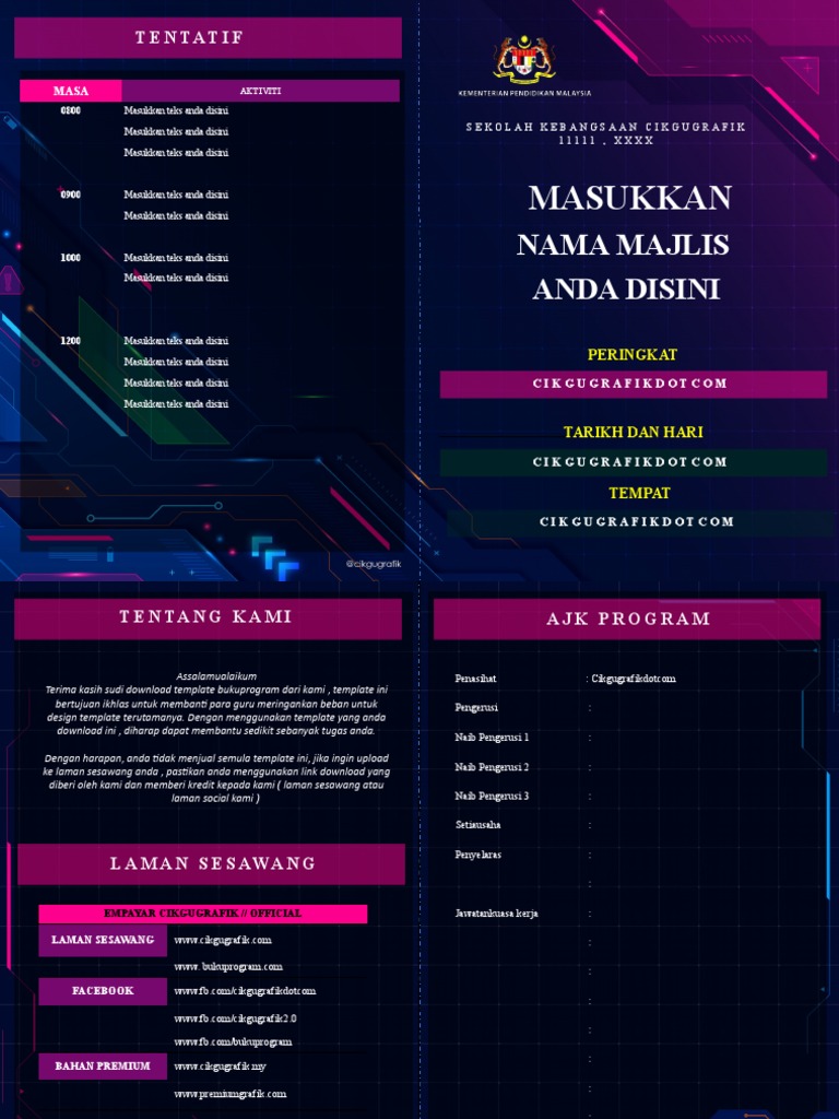 Template Buku Program Percuma Tema Teknologi Masa Depan (Cikgugrafik) | PDF