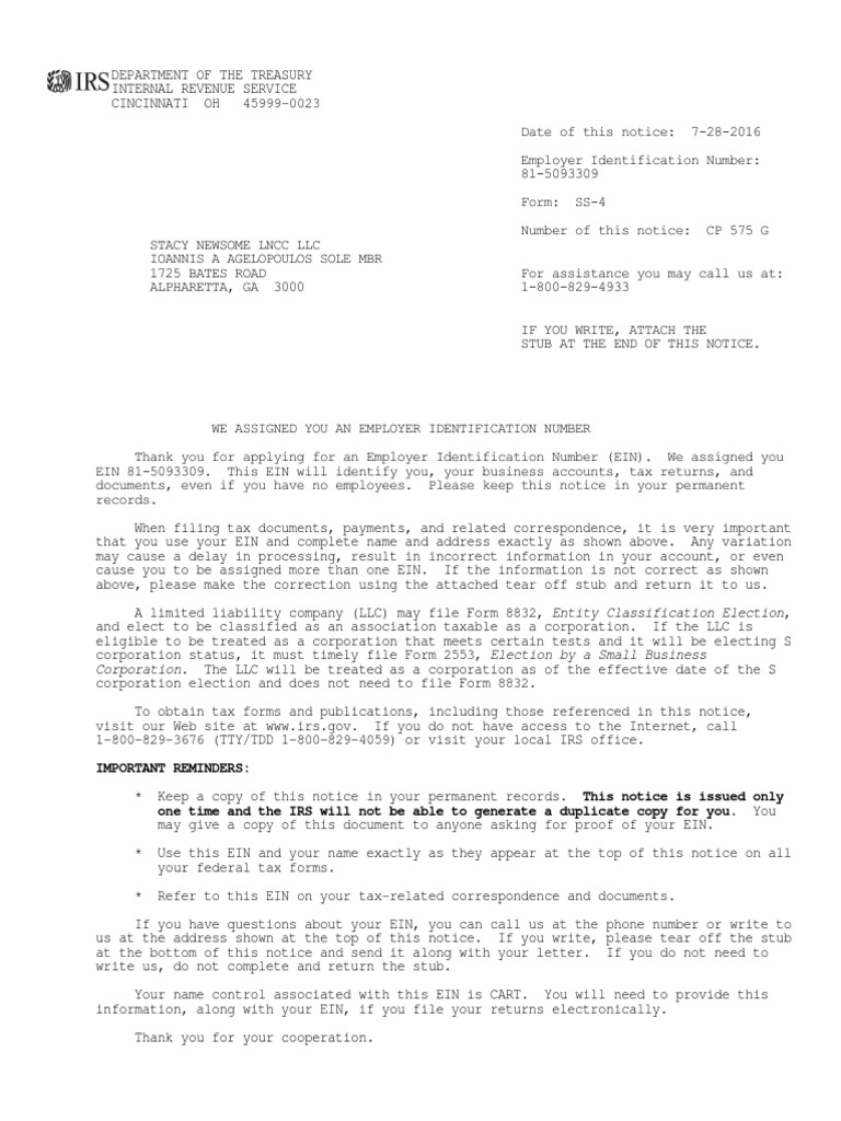 Confirmation - Letter - Stacy Newsome LNCC LLC | PDF | Limited ...