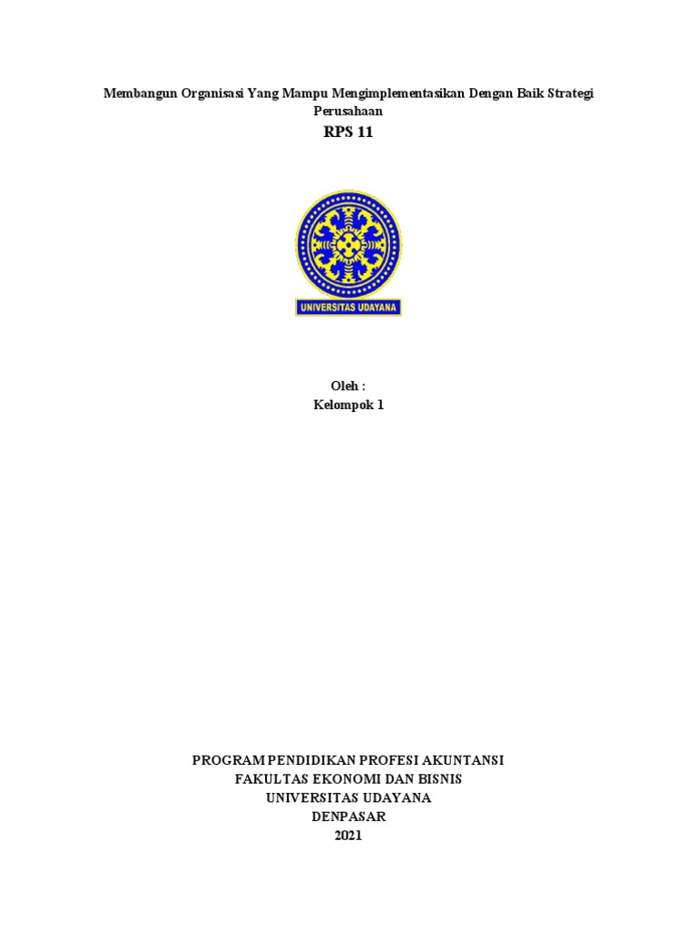 RMK RPS 11 - Kelompok 1 - Manajemen Stratejik | PDF | Bisnis